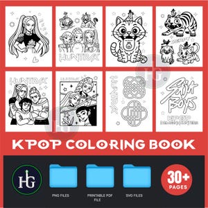 Kpop Demon Hunters Coloring Book SVG PNG PDF | 30+ K-pop Coloring Pages ...