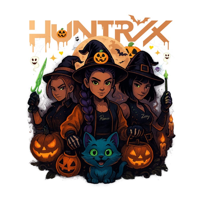 Spooky Huntrix Halloween PNG: Kpop Witch Clipart, Derpy Tiger (digital ...