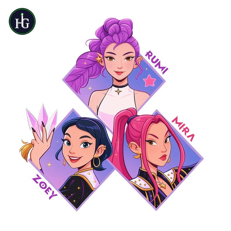 Kpop Huntrix PNG Clipart, Demon Hunters, Saja Girls Fan Art (digital ...