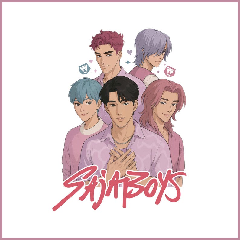 Saja Boys Kpop Demon Hunters PNG, Retro Movie Clipart (digital Download ...