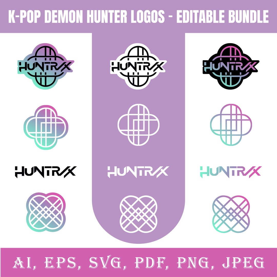 Huntrix Kpop Demon Hunters Logo Bundle | Cosplay Graphics (digital ...