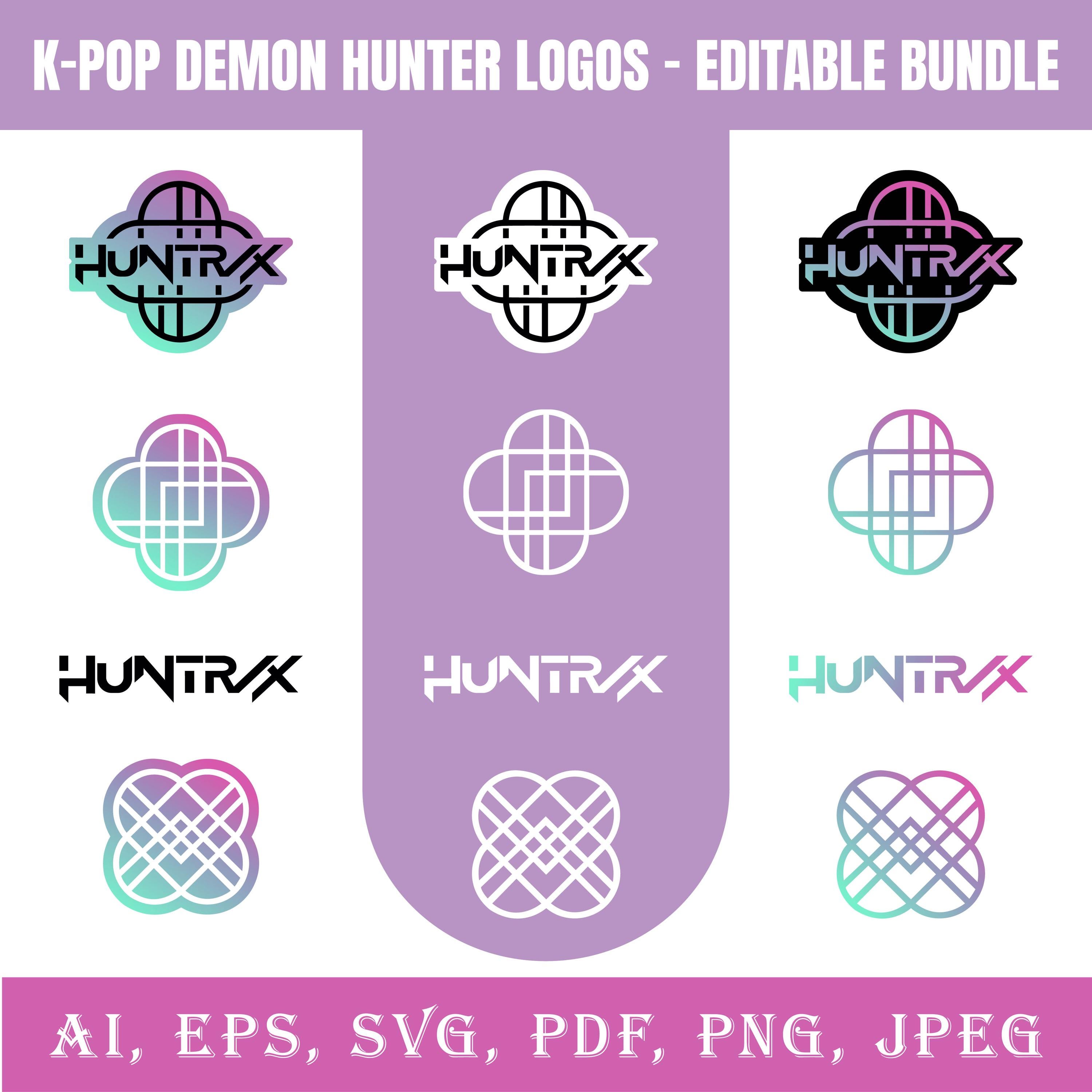 Huntrix Kpop Demon Hunters Logo Bundle | Cosplay Graphics (digital ...