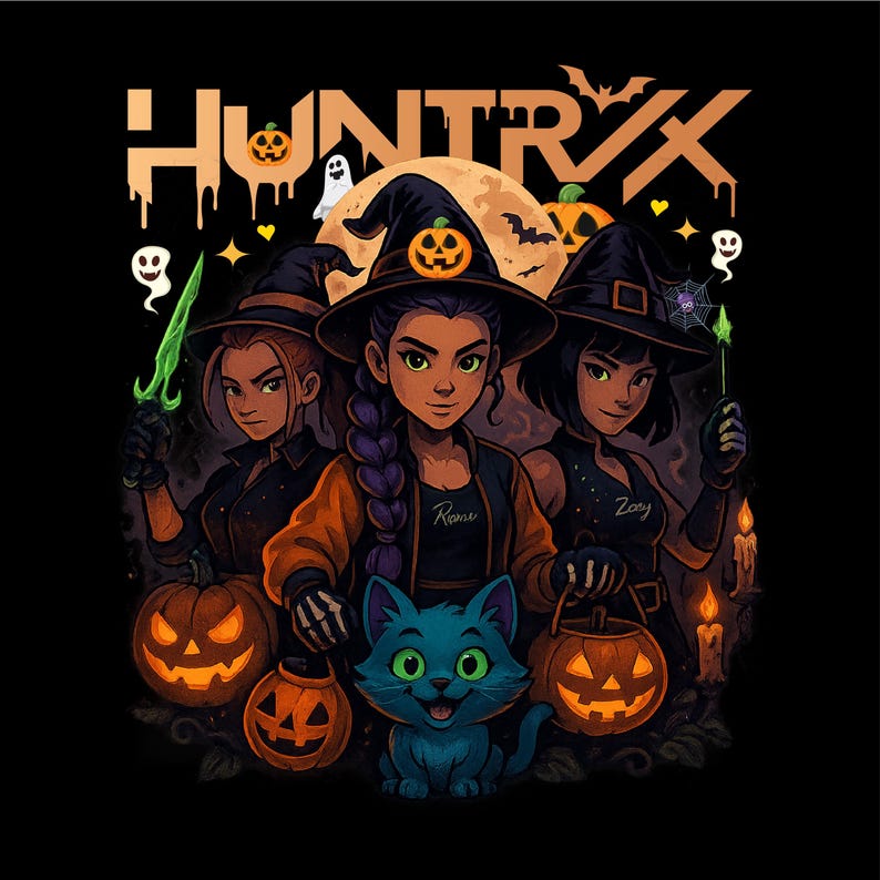 Spooky Huntrix Halloween PNG: Kpop Witch Clipart, Derpy Tiger (digital ...