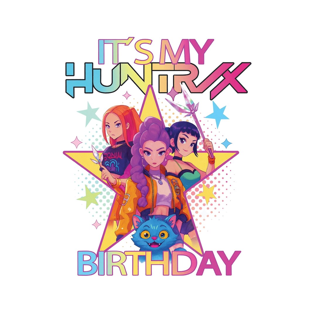 Huntrix Birthday PNG | Kpop Family Matching Party Design (digital ...