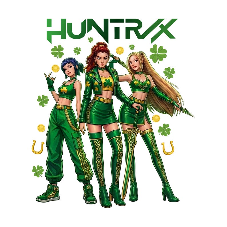 K-pop St Patrick's Day PNG | Huntrix & Saja Girls Fan Art (sublimation ...