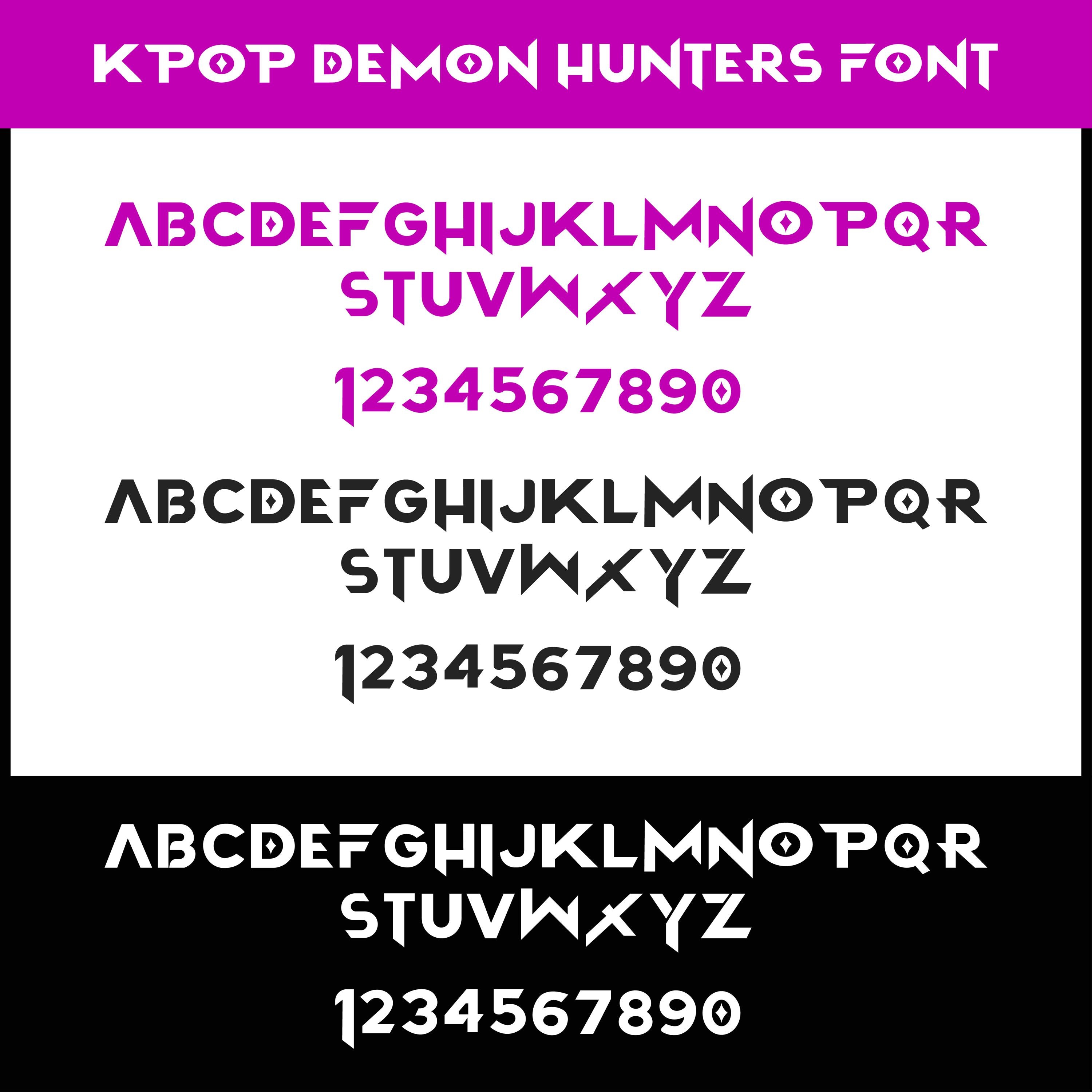 Kpop Demon Hunters Font, OTF TTF Files, Kpop Anime Font Bundle, Huntrix ...