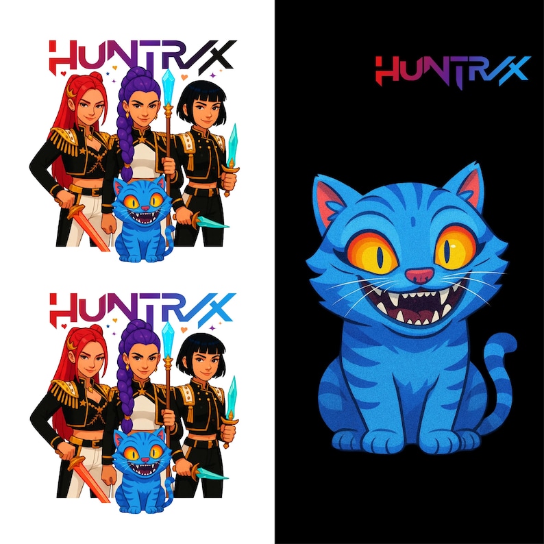 Kpop Huntrix PNG Bundle: Anime Fan Art, Derpy Tiger Clipart (digital ...