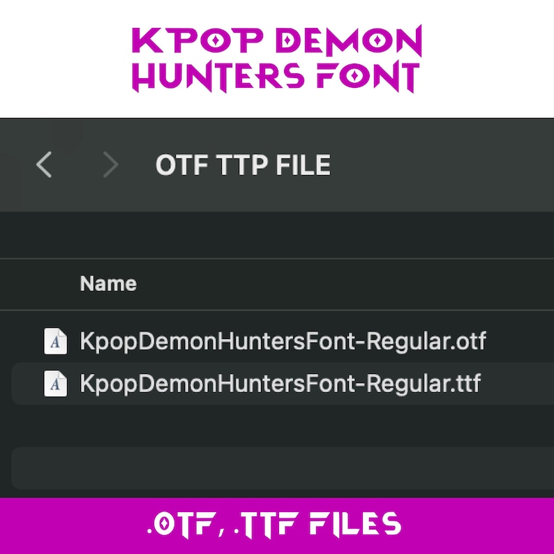 Kpop Demon Hunters Font, OTF TTF Files, Kpop Anime Font Bundle, Huntrix ...