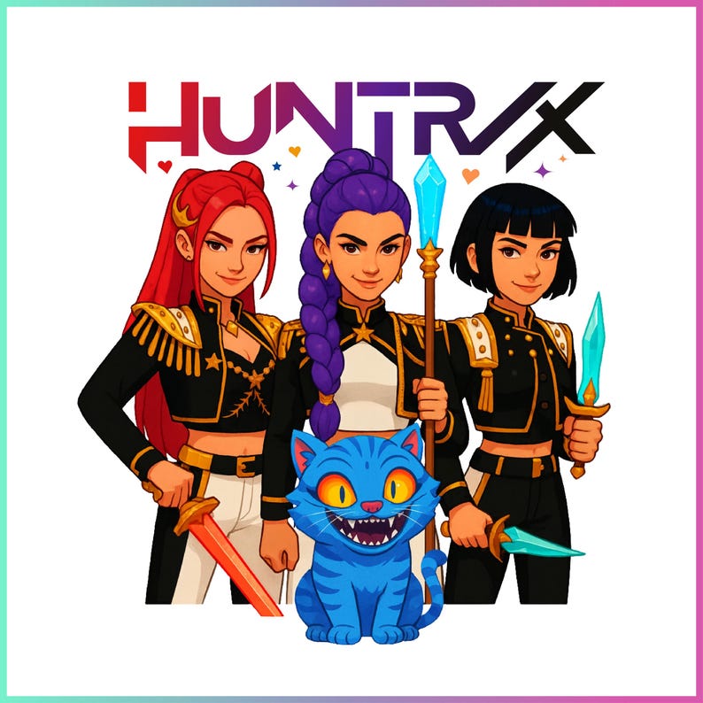 KPOP Huntrix PNG Bundle, Saja Girls Png, Demon Hunters Png, Anime Merch ...