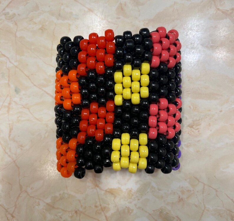 Rainbow and Black Checkerboard Large Kandi Cuff!! - Etsy