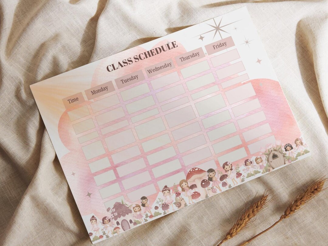 Fairy Timetable to Print - PDF, Class Plan, Calendar, School, Fairy ...