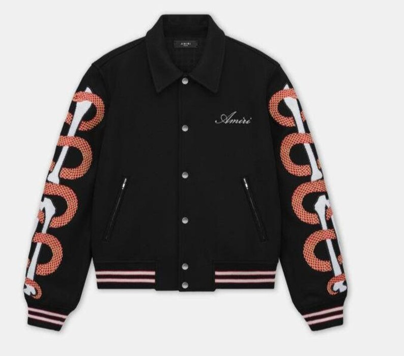 Amiri Logo Snake Varsity Jacket. - Etsy