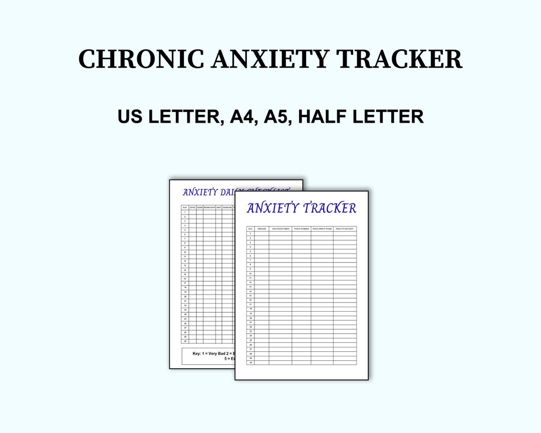 Chronic Anxiety Tracker Printable, Editable on Canva, Mental Health ...