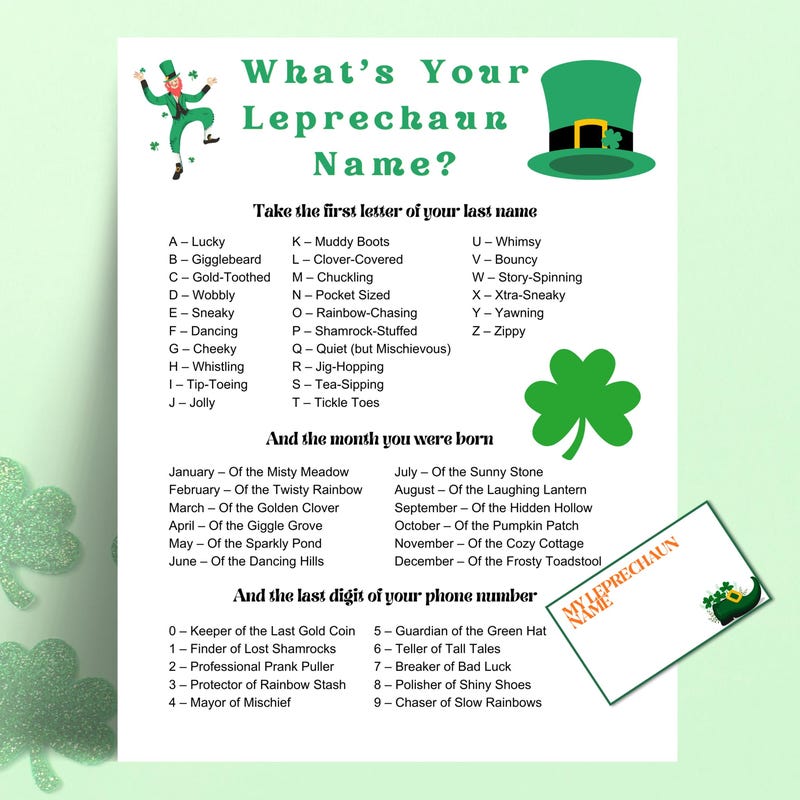 St Patricks Day Name Tags - Etsy