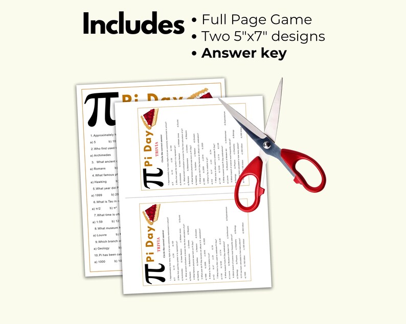 Pi Day Trivia Game Printable, Fun Pi Day Classroom Game, Math Students ...