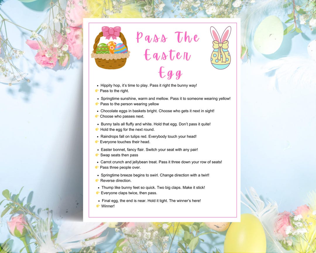 Easter Pass the Prize Family Game Printable, Easter Pass the Parcel ...