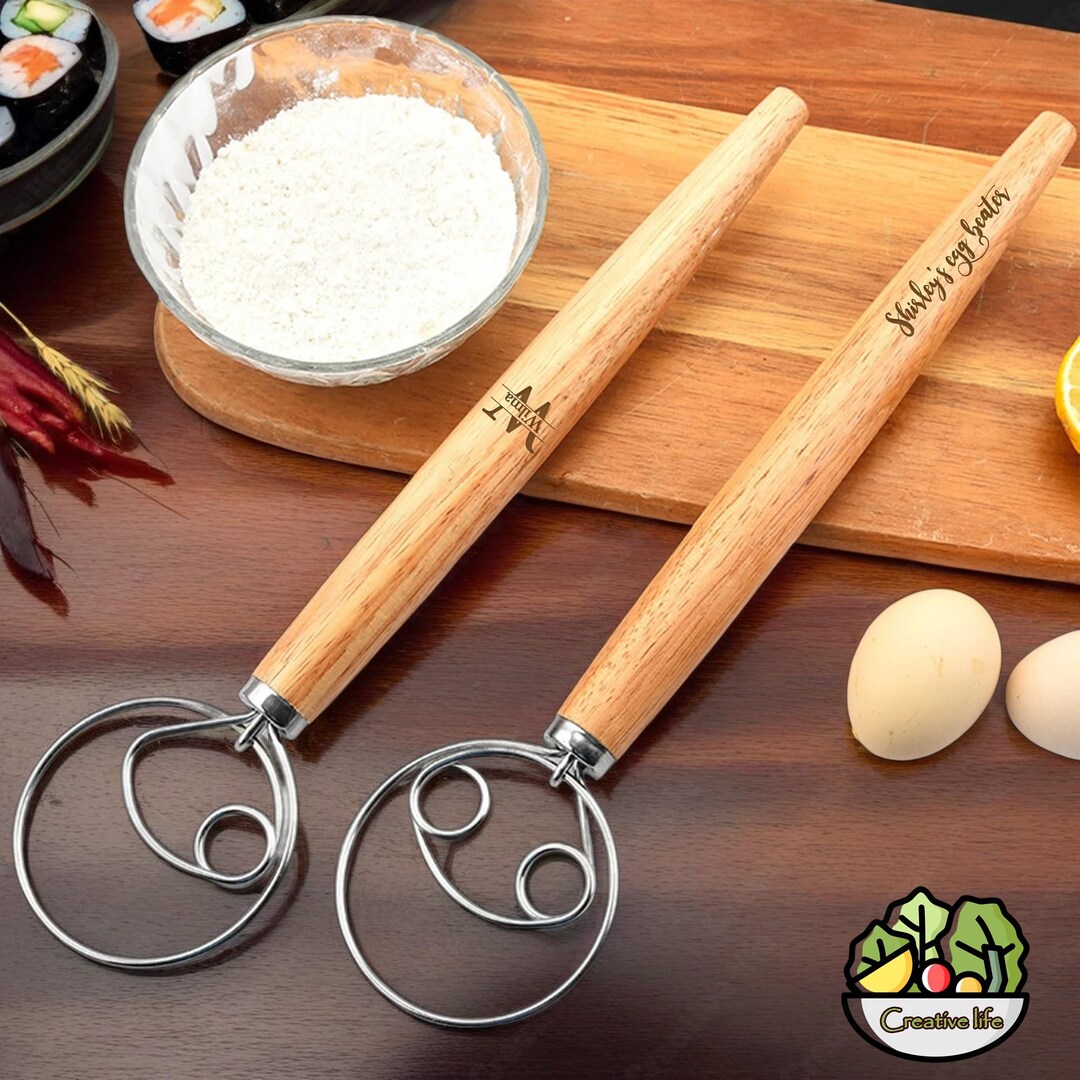 Personalized Wood Whisk,danish Dough Whisk,custom Engrave Name ...