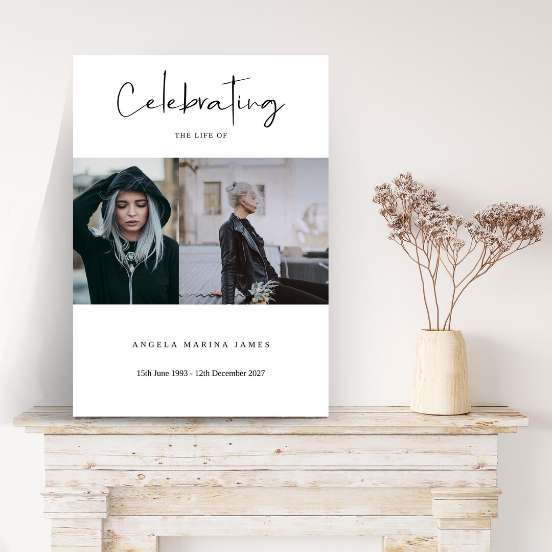 Contemporary Funeral Poster Board - Maximum Size A2 16.5 X 23.5 Inches ...