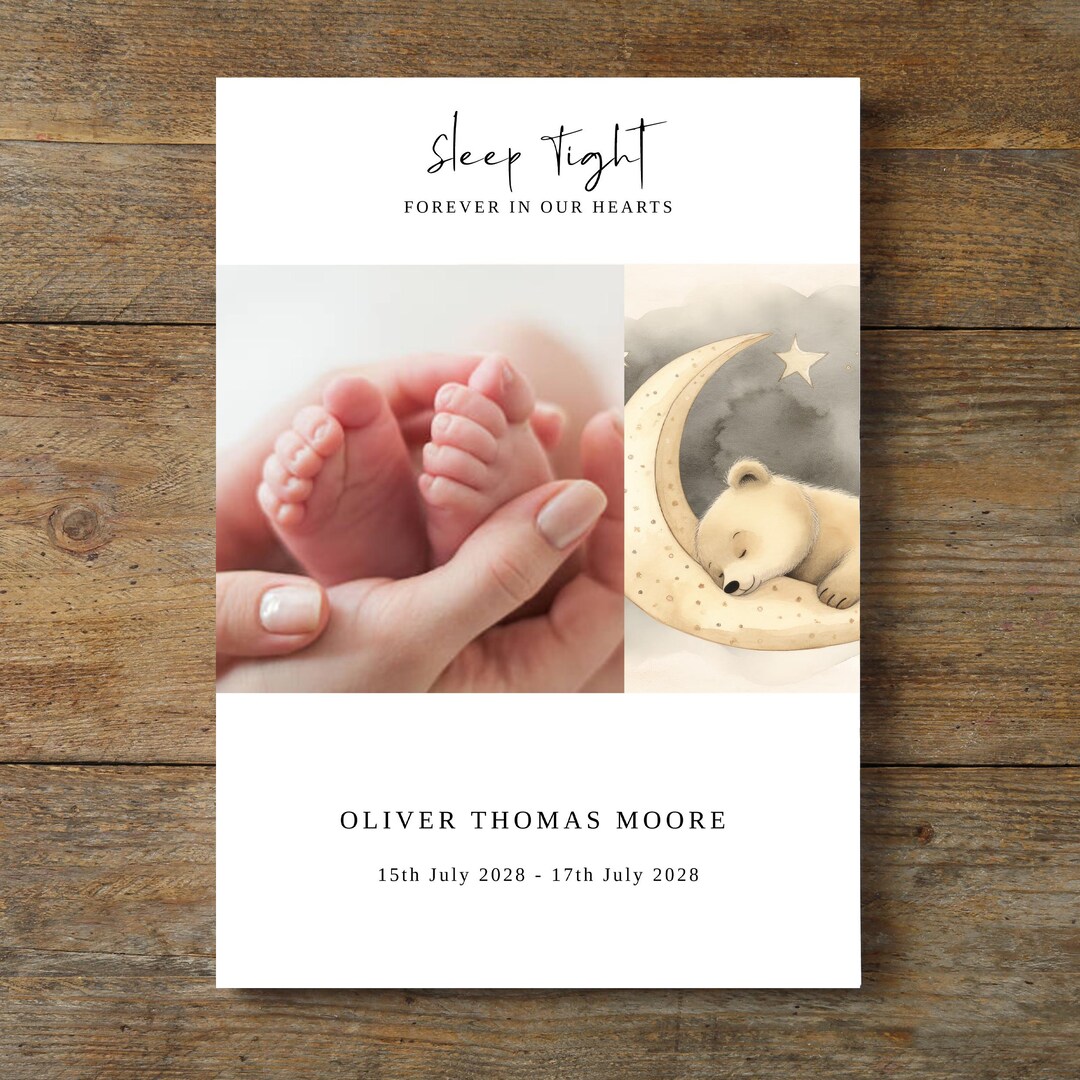 Baby Funeral Order of Service / Memorial Program - Modern Funeral ...
