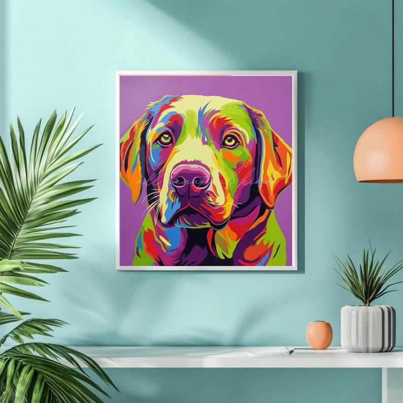 Labrador Pop Art Portrait | Dog Pop Art | Dog Lovers | Dog Gift ...