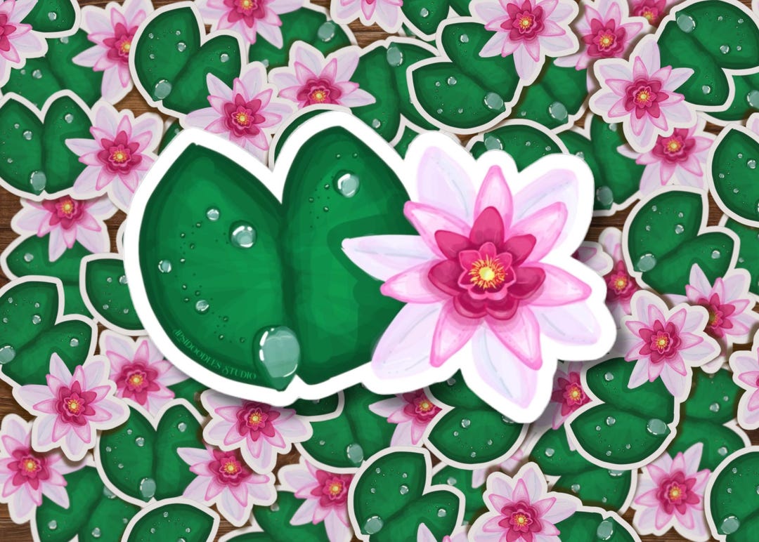 Lotus Flower Sticker: Floral Drawing, Meditation Decal - Etsy