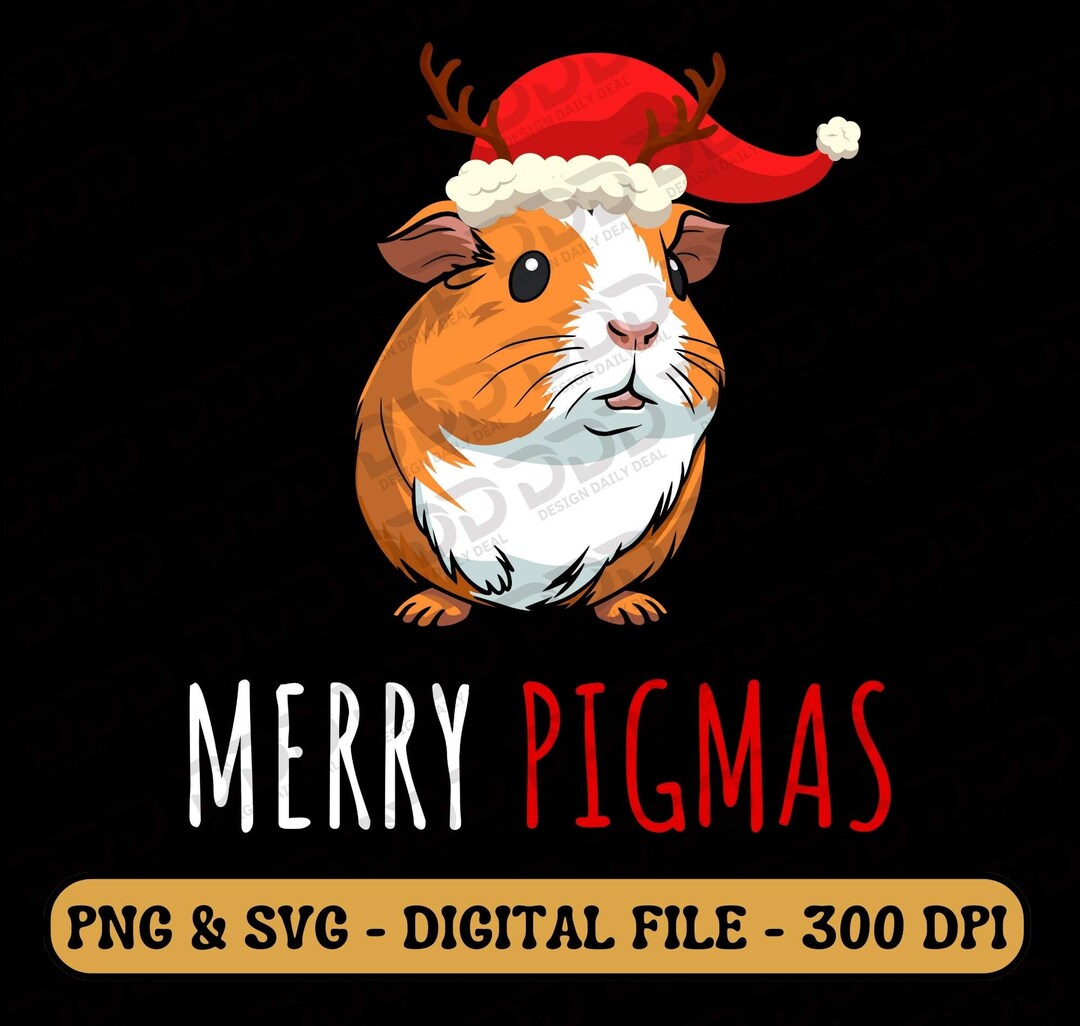 Merry Pigmas Png Svg, Cute Guinea Pig Christmas Shirt Design, Funny ...