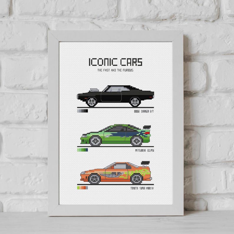The Fast and the Furious Iconic Cars - Fast and Furious - Cross Stitch ...
