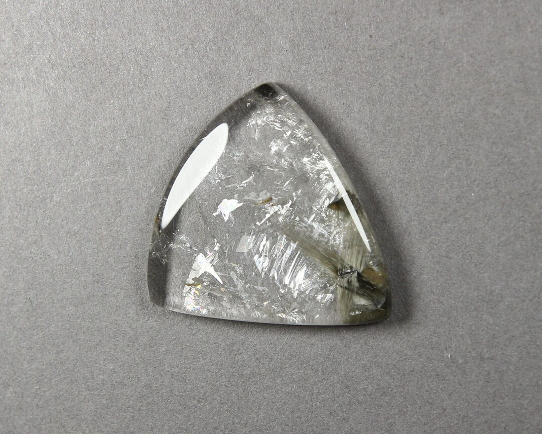 Brookite Rutilated Quartz Triangular Cabochon 27 X 24 Mm - Etsy