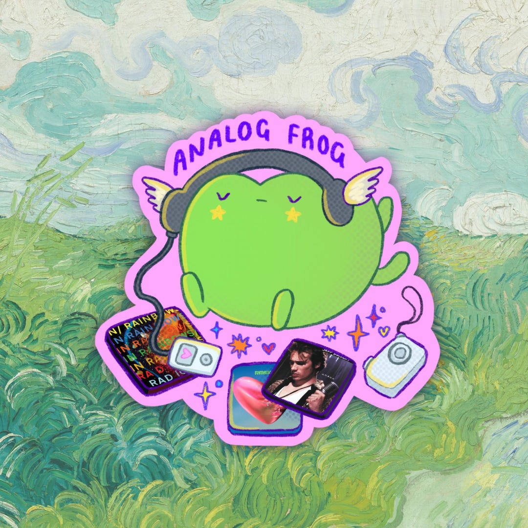 Analog Frog Sticker - Y2k Aesthetic Sticker for Journal, Laptop ...