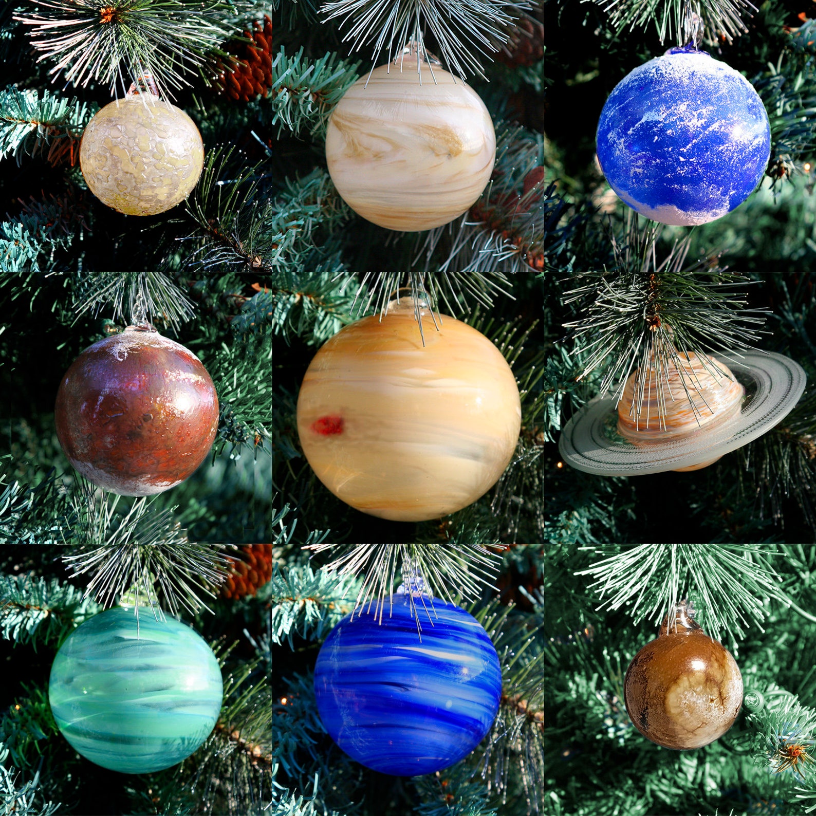Blown Glass Solar System Ornaments - Full Set of 10! - Etsy