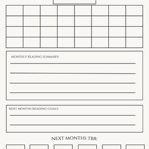 Monthly Reading Goal Template - Etsy