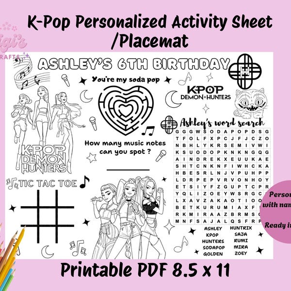 Huntrix coloring pages printable - Etsy México