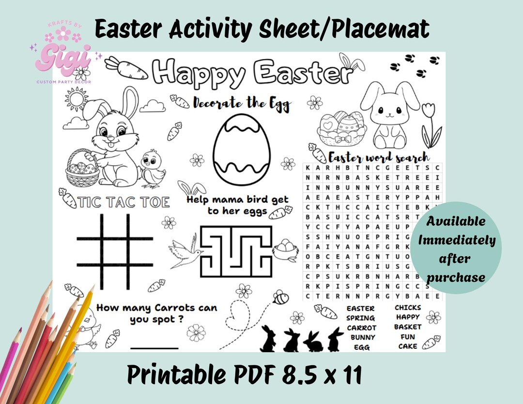 Easter Easy Coloring Pages for Kids, Toddlers, Preschoolers Activity ...