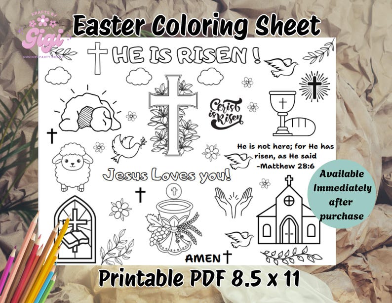 Easter Sunday School Coloring Page, Bible Verse Coloring Pages ...