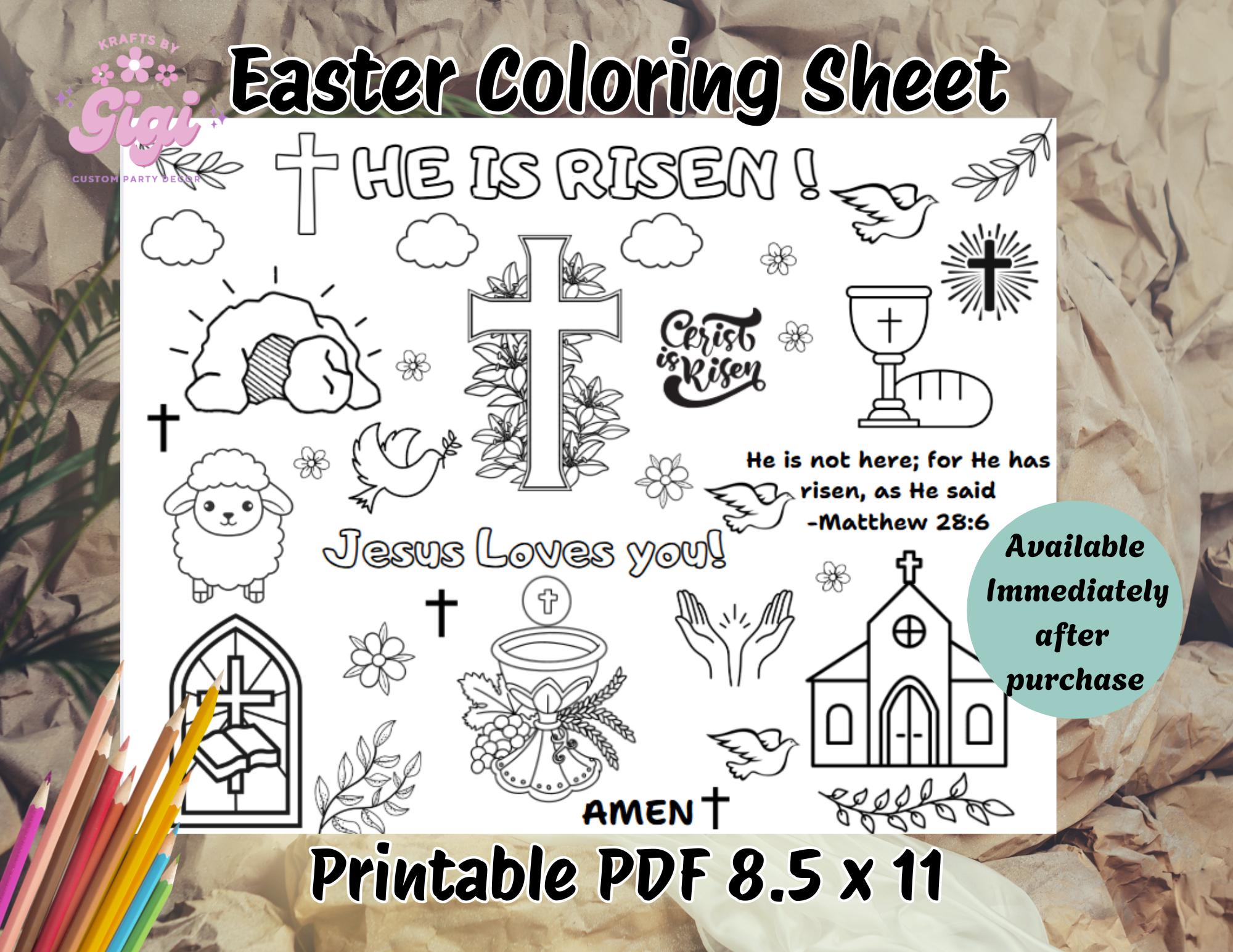 Easter Sunday School Coloring Page, Bible Verse Coloring Pages ...