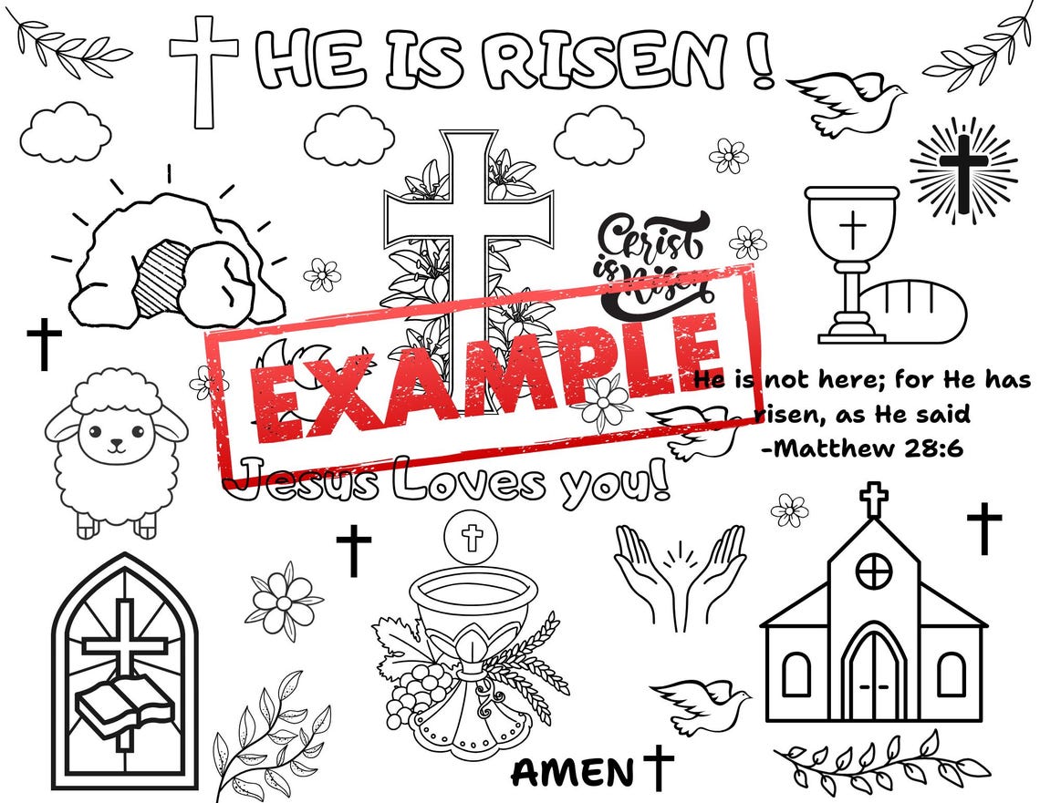 Easter Sunday School Coloring Page, Bible Verse Coloring Pages ...