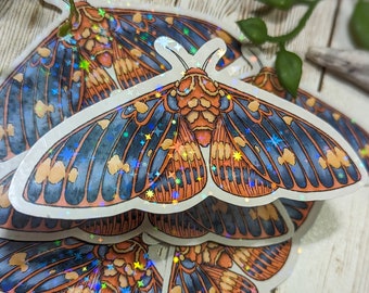 Luna Moth Holographic Sticker, Luna Moth Sticker, Moth Sticker ...