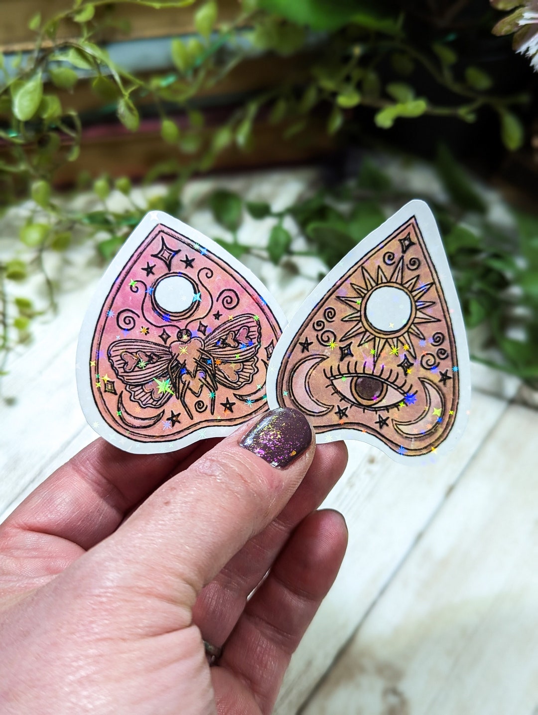 Planchette Holographic Stickers Set of 2, Laminated Sticker, Water ...