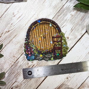 Holographic Hobbit Door Sticker, Laminated Stickers for Water Bottle ...