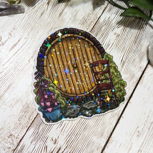 Holographic Hobbit Door Sticker, Laminated Stickers for Water Bottle ...