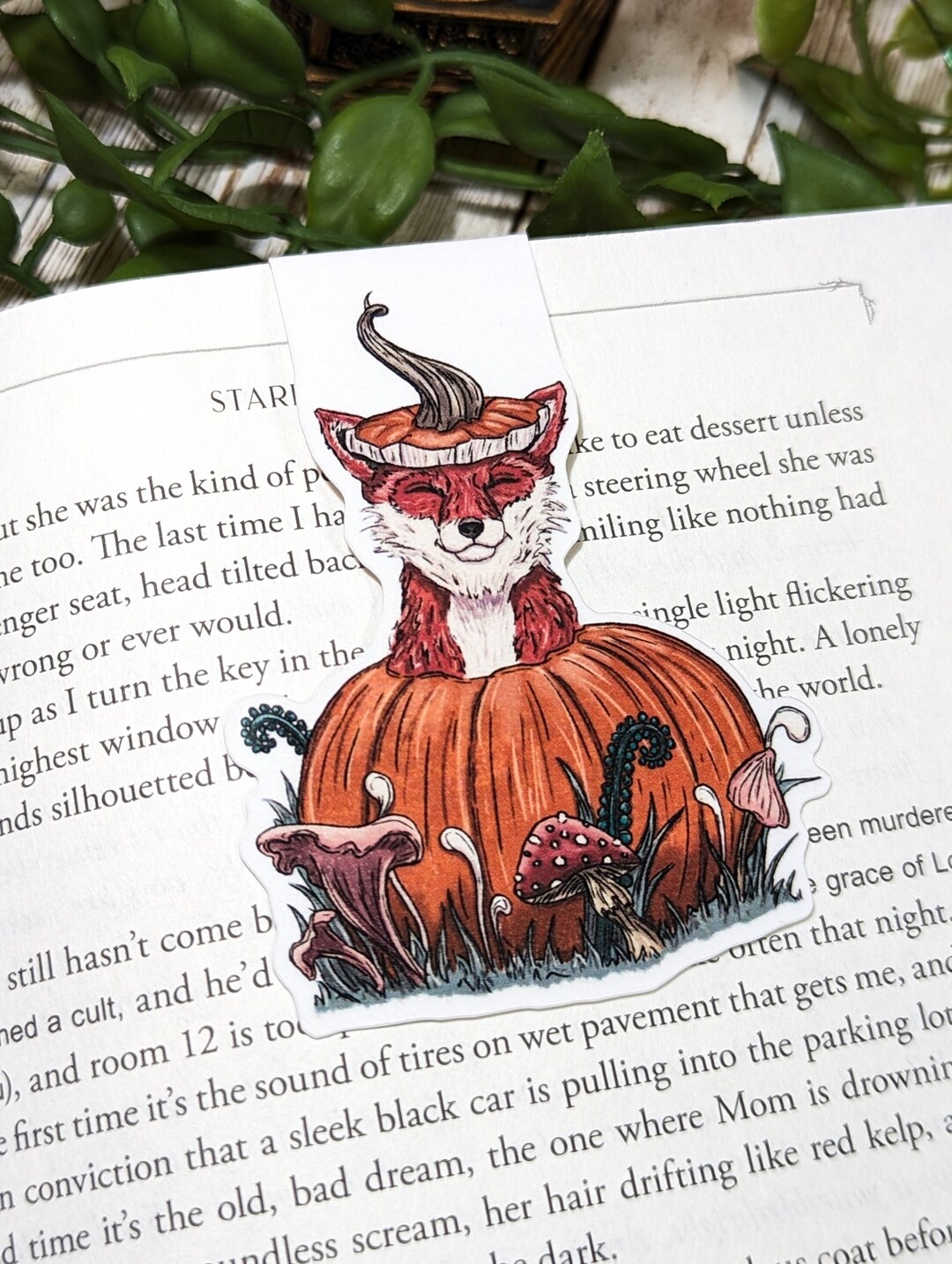 Magnetic Laminated Fox in Pumpkin Bookmark, Cute Foxy Bookmarks, Gifts ...
