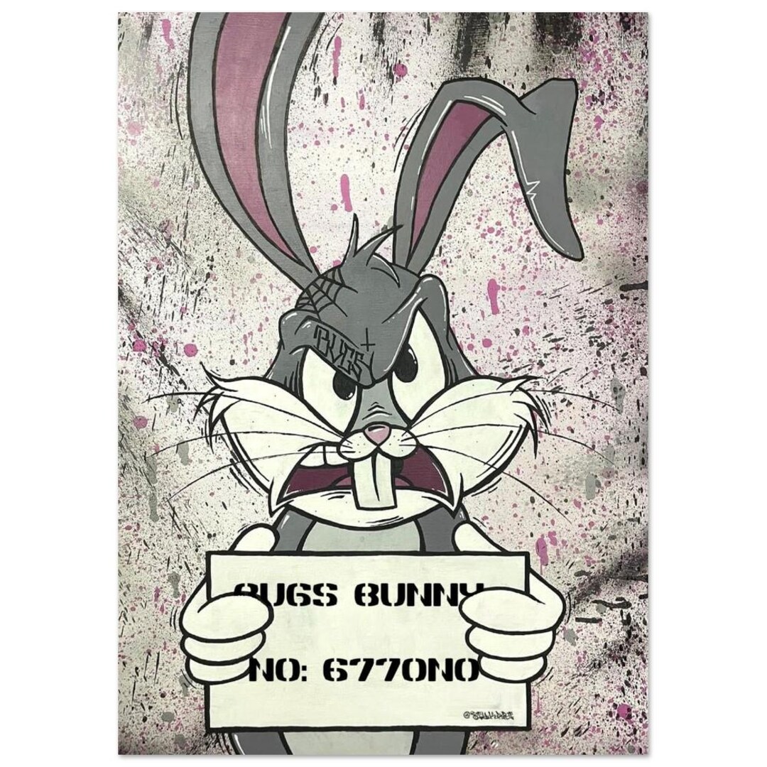 Bugs Bunny Arrested Street Art Pop Art Acrylic Painting Fine Art Print ...