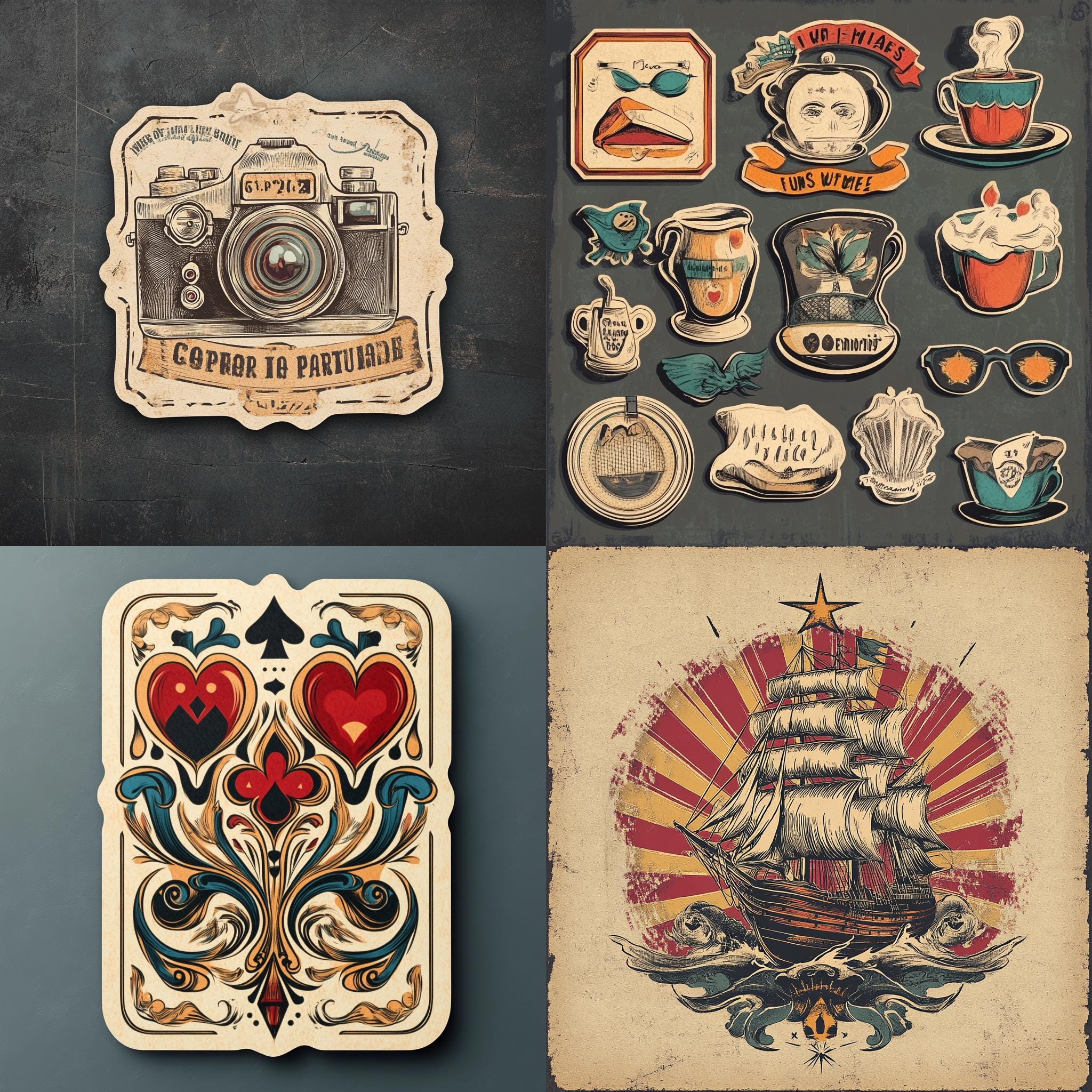 Retro Clipart & Stickers Bundle + Retro AI Prompts Ebook – 120+ Designs ...