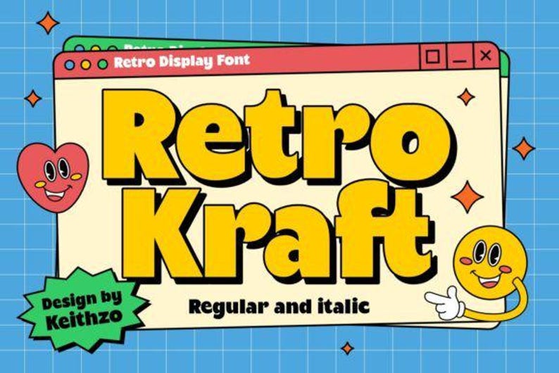 Super Retro Font and Graphics Bundle – 23 Fonts + Bonus Retro Quote ...