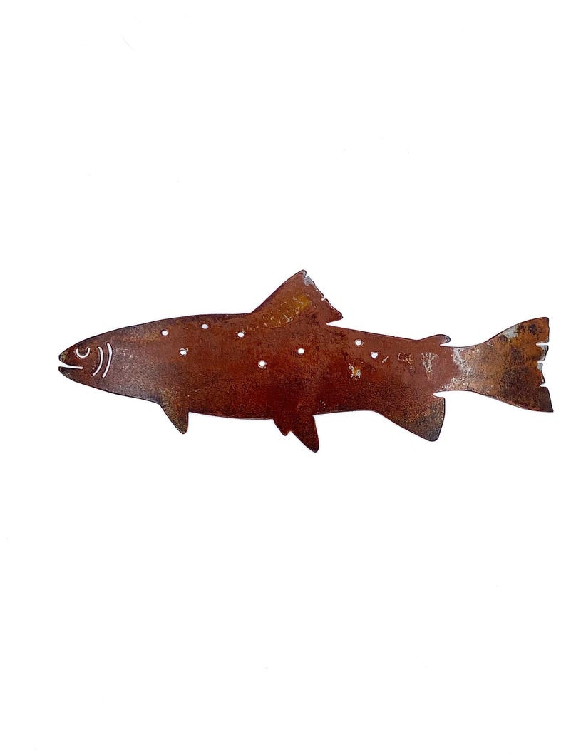 Rustic Metal Trout Wall Art: Hand-rusted Steel Fish Sculpture - Etsy