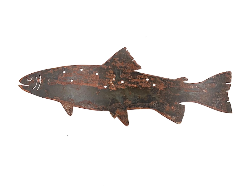 Rustic Metal Trout Wall Art: Hand-rusted Steel Fish Sculpture - Etsy
