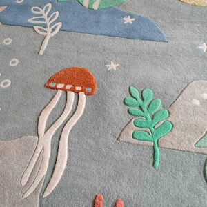Under the Sea Rug Design Hand Tufted Rug 100% Wool Handmade Area Rug ...
