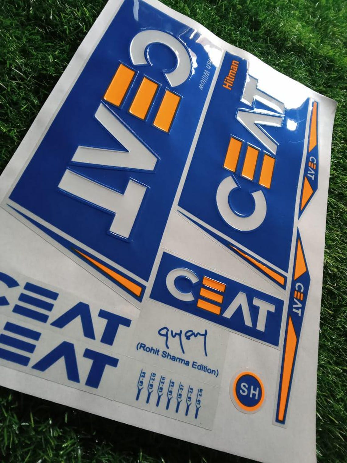 2025 Latest Edition ROHIT SHARMA CEAT (pack of 3 Cricket Bat Stickers ...