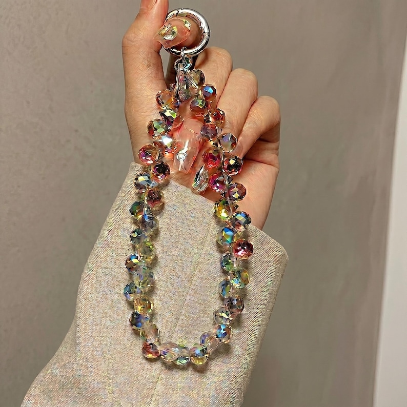 Beaded Phone Wrist Strap, Bracelet Style Lanyard Chain for Smartphones ...