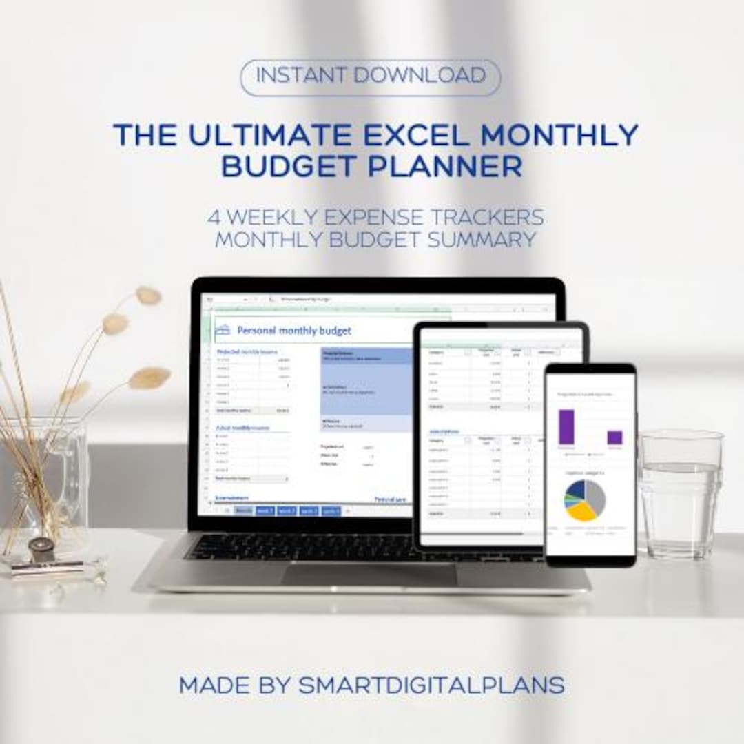 Monthly Budget Planner | Excel Budget Spreadsheet With Auto ...